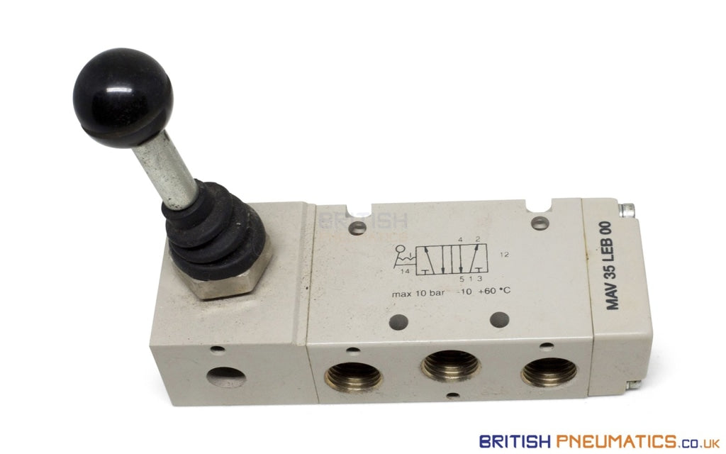 Metal Work MAV 35 LEB OO Manual Lever Valve (7020000400) 1/4", 5/2 ...