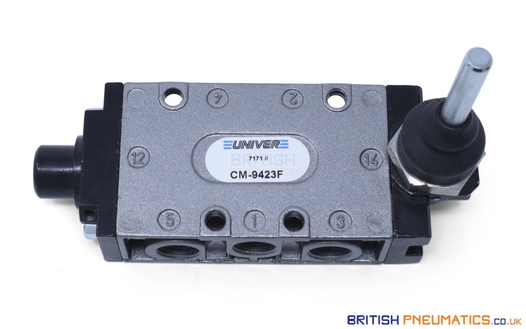 Univer CM-9423F Hand Lever Spool Valve – British Pneumatics (2025)